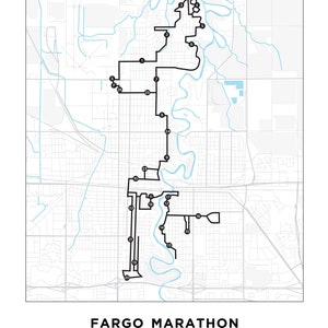 Fargo Marathon Course Map | Personalized Fargo Marathon Route Map ...
