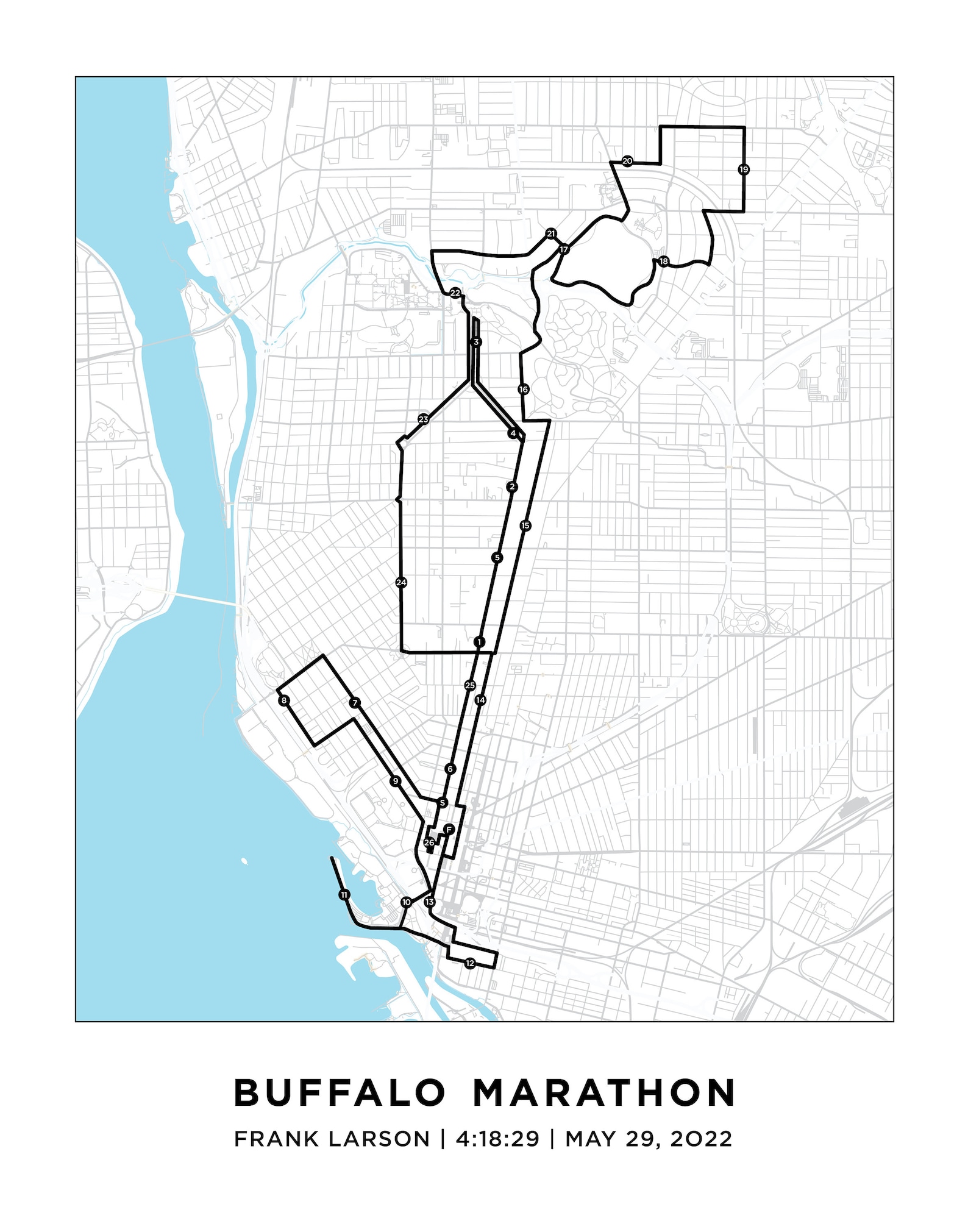 Buffalo Marathon Course Map Personalized Buffalo Marathon - Etsy