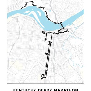 Kentucky Derby Marathon Course Map | Personalized Kentucky Derby ...