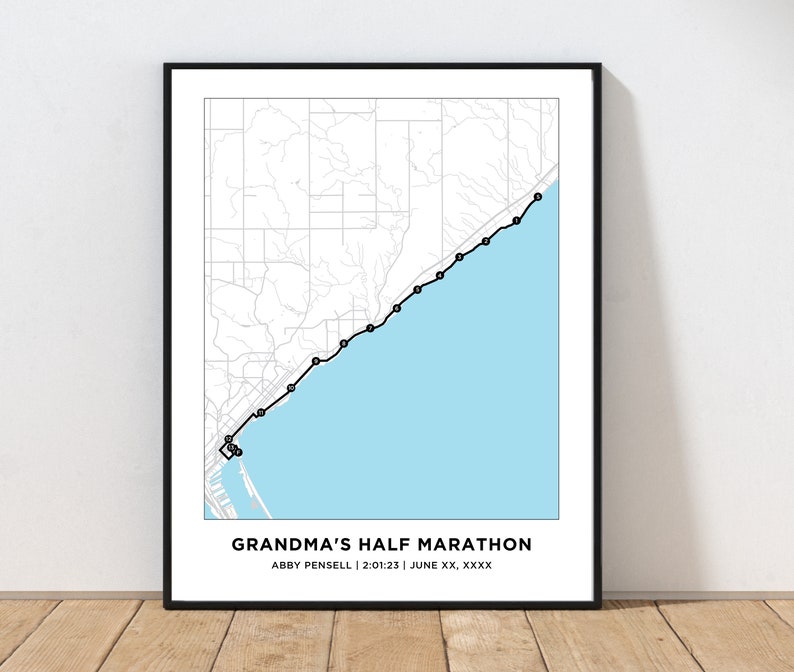 Grandma's Half Marathon Course Map Personalized Grandma's Half Marathon ...