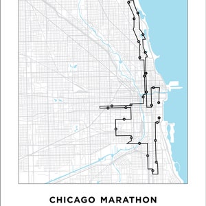 Chicago Marathon Course Map Personalized Chicago Marathon - Etsy