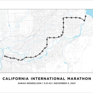 CIM 26.2 Course Marathoner Map | Personalized CIM Marathoner Route Map ...