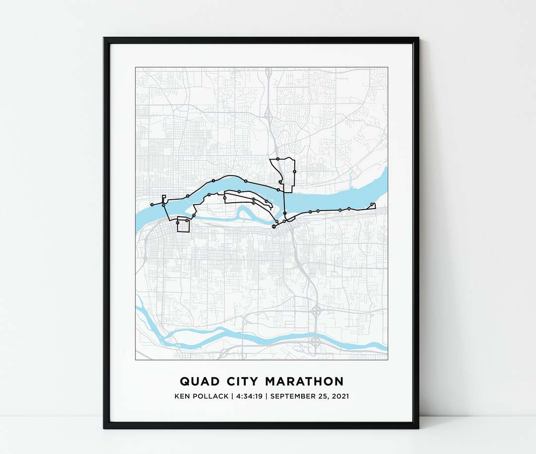 Quad Cities Marathon Course Map | Personalized Quad Cities Marathon ...