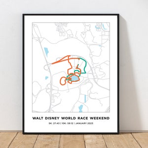 Disney Race Weekend 5k/10k Course Map Personalized Disney Map Disney 5k ...