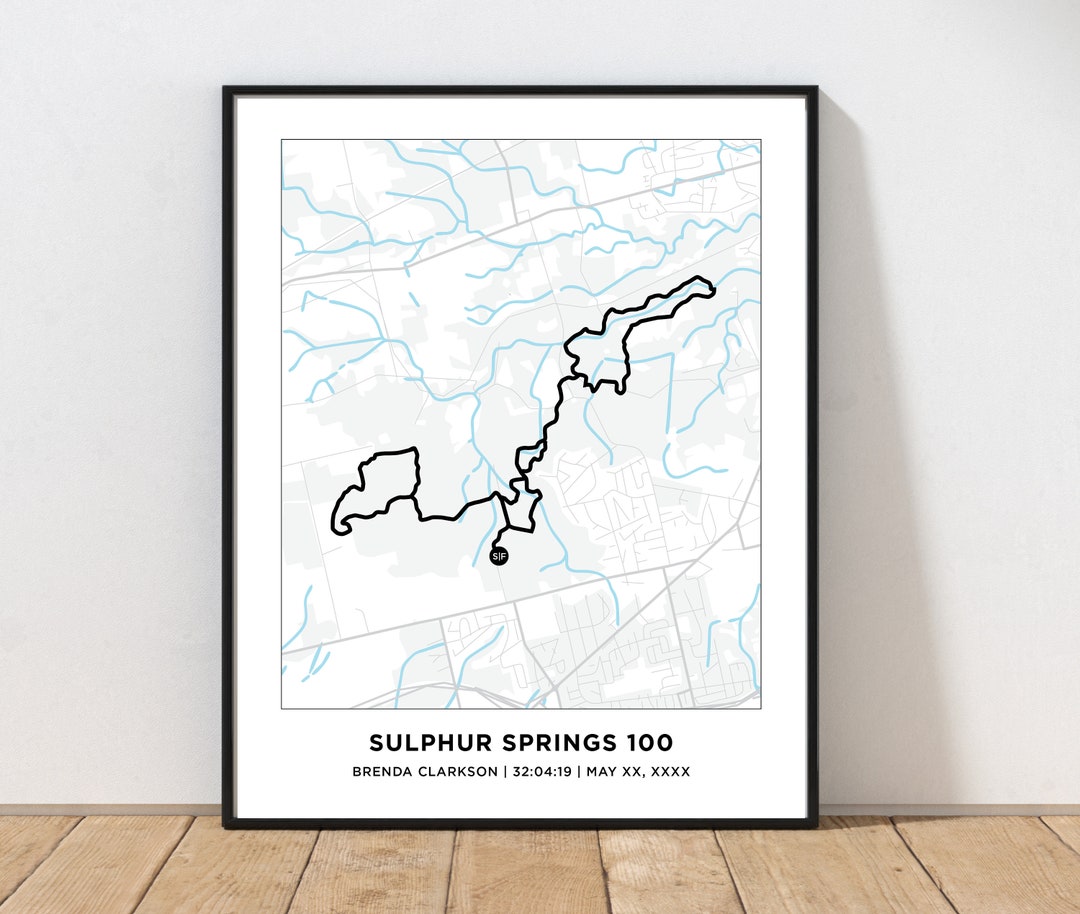 Sulphur Springs 100 Race Course Map | Personalized Sulphur Springs 100 ...