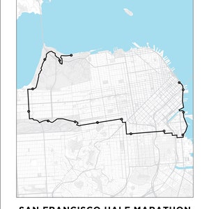 San Francisco Half Marathon Course Map Personalized San Francisco Route ...