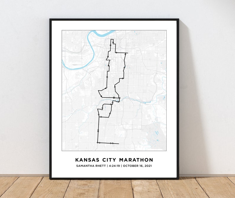 Kansas City Marathon Course Map Personalized Kansas City Marathon Route ...