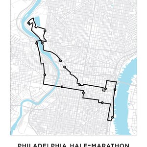 Philadelphia Half Marathon Course Map Personalized Philadelphia Half ...