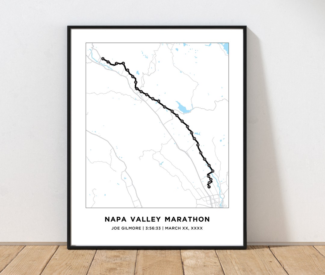 Napa Valley Marathon Course Map | Personalized Napa Valley Marathon ...