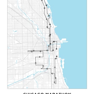 Chicago Marathoner Map Personalized Chicago Marathoner Route Map ...