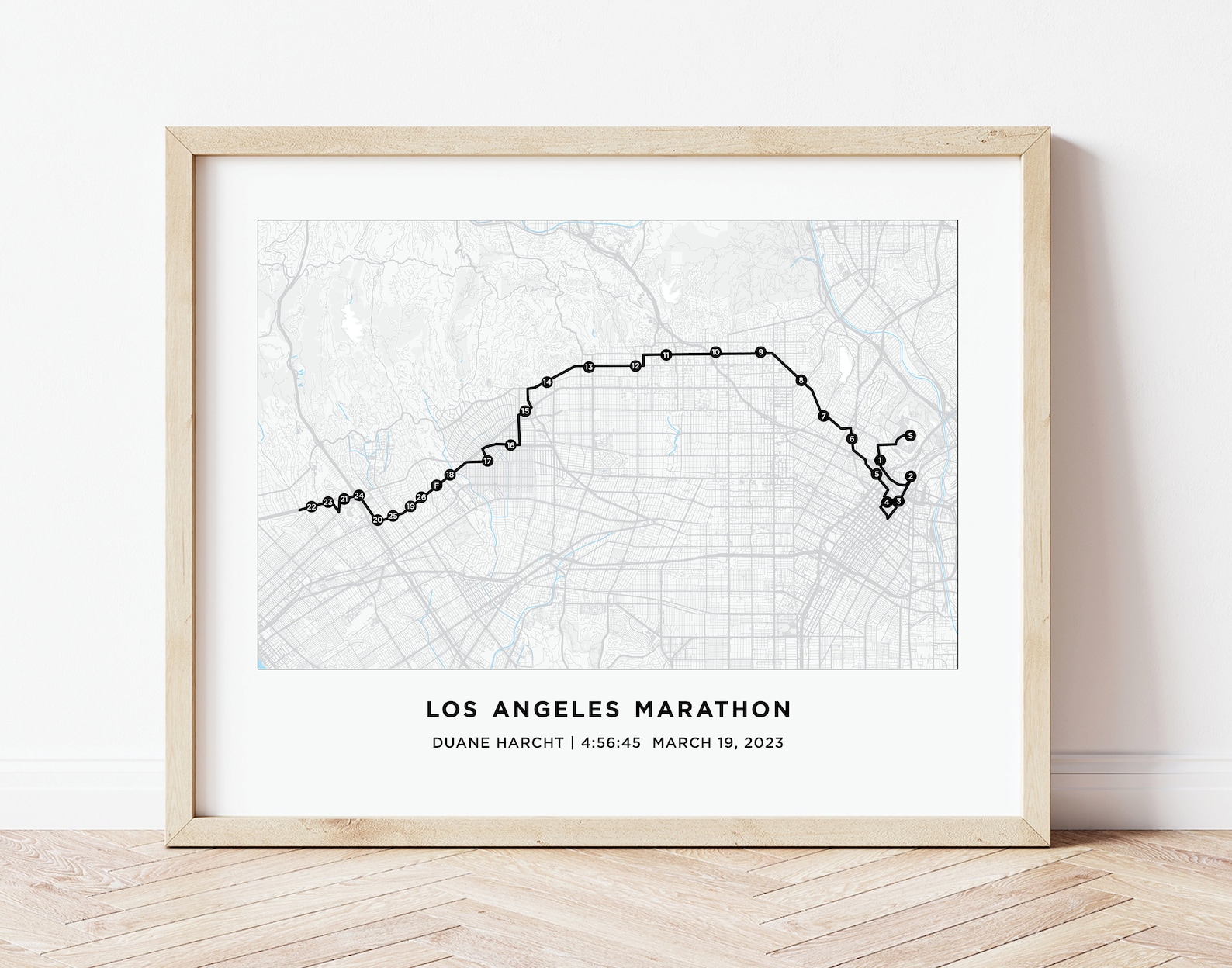LA Marathon Course Map Personalized LA Marathon Route Map - Etsy