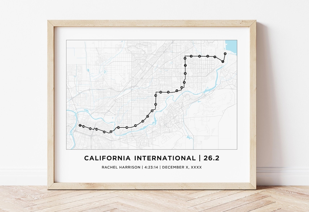 CIM Marathoner Course Map | Personalized CIM Marathoner Route Map ...