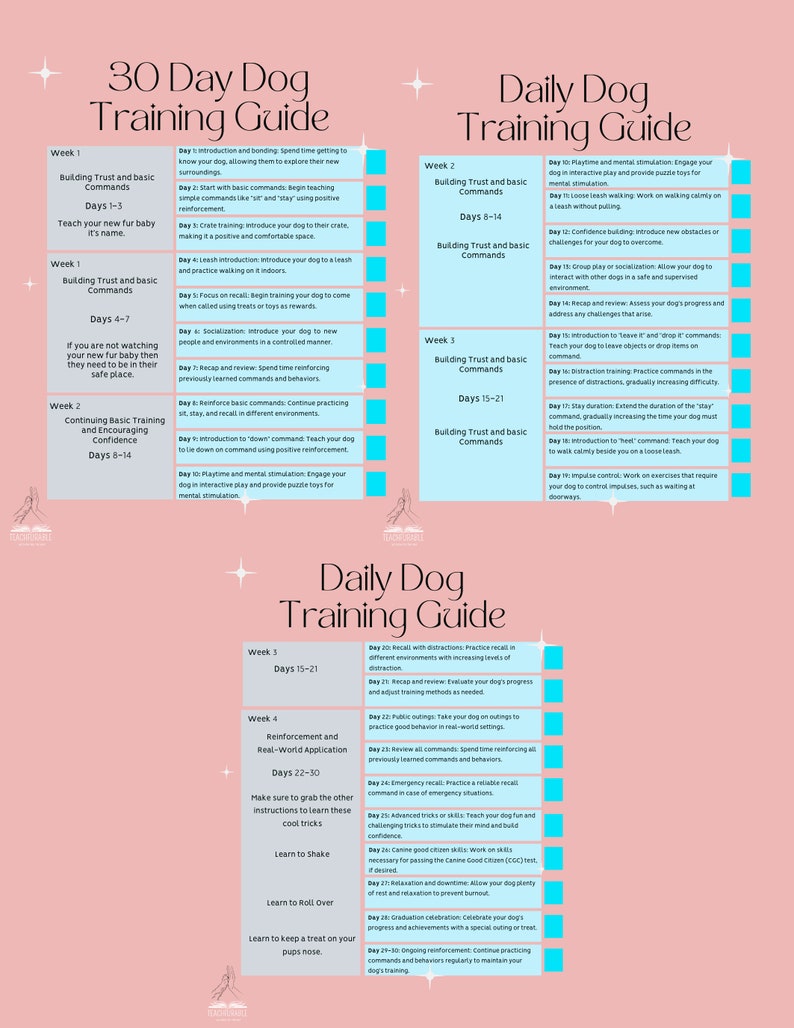 30 Days of Training Your Puppy Planner - Etsy