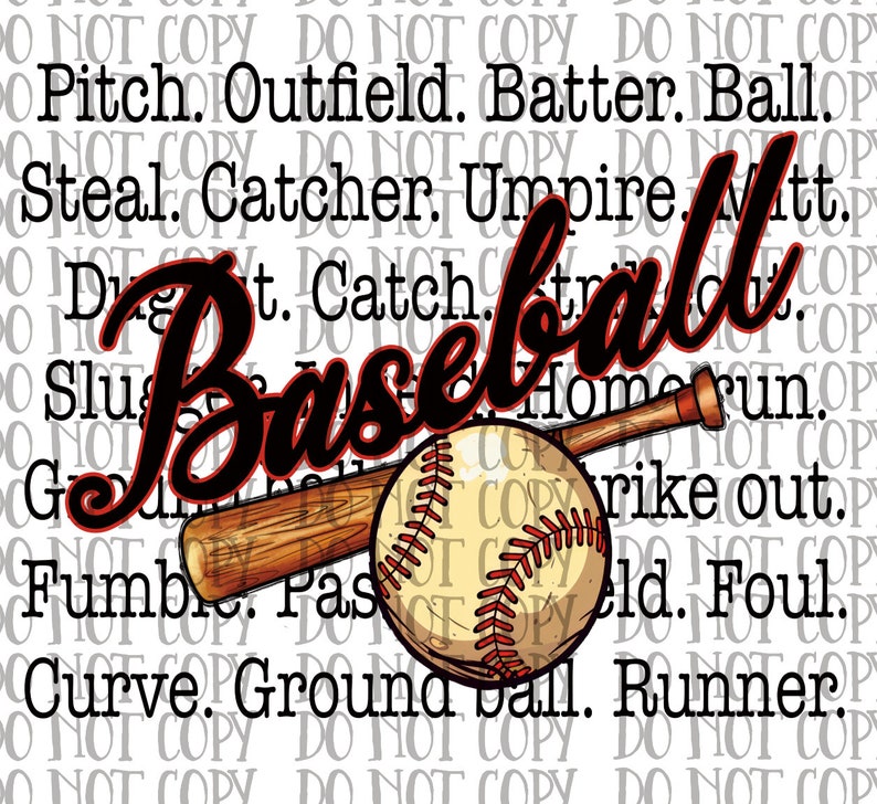 Baseball Word Art Png - Etsy