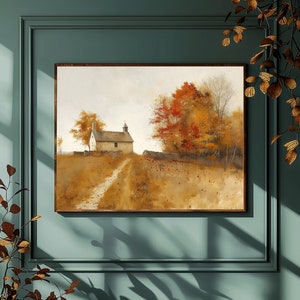 Autumn Church Art | Farmhouse Wall Decorative Print | Fall Harvest ...