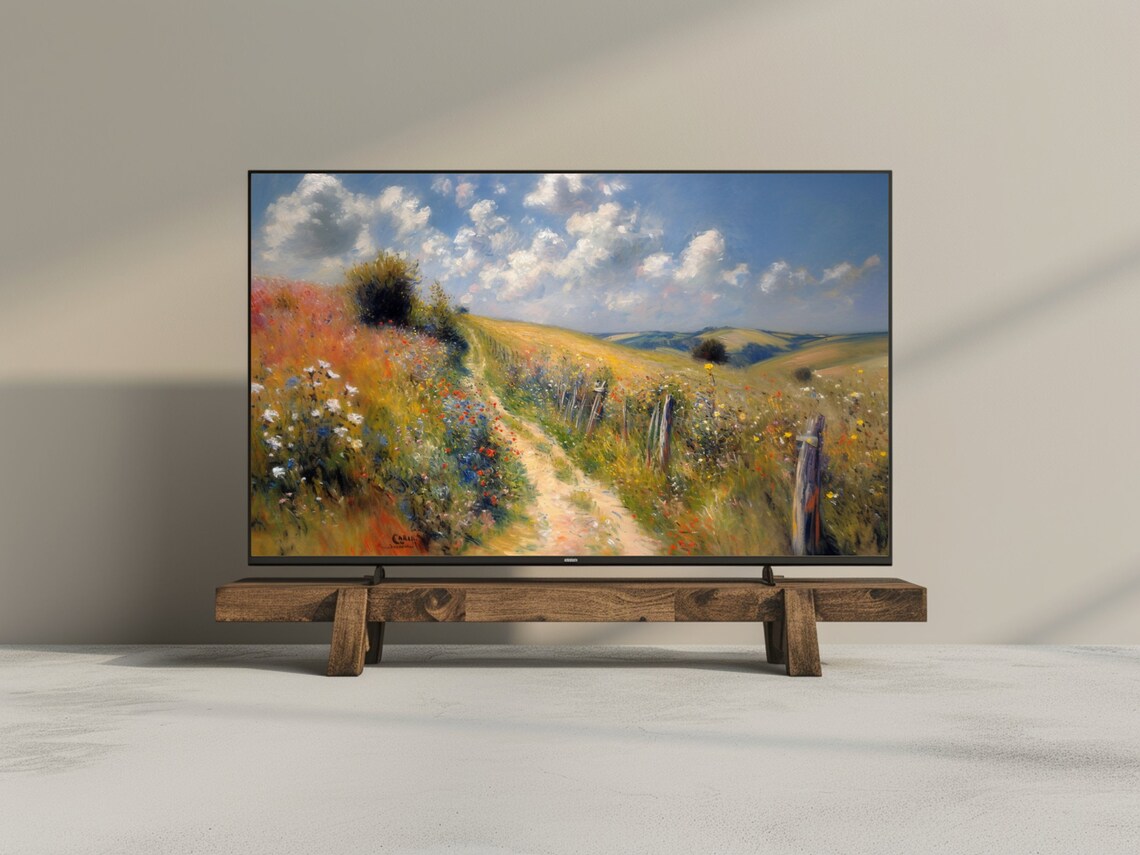 Frame TV Art, Wildflower Meadow Landscape, Spring Field (digital ...