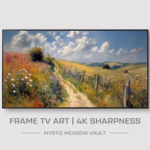 Frame TV Art Spring Wildflower Meadow, Flower Field Landscape, Abstract ...