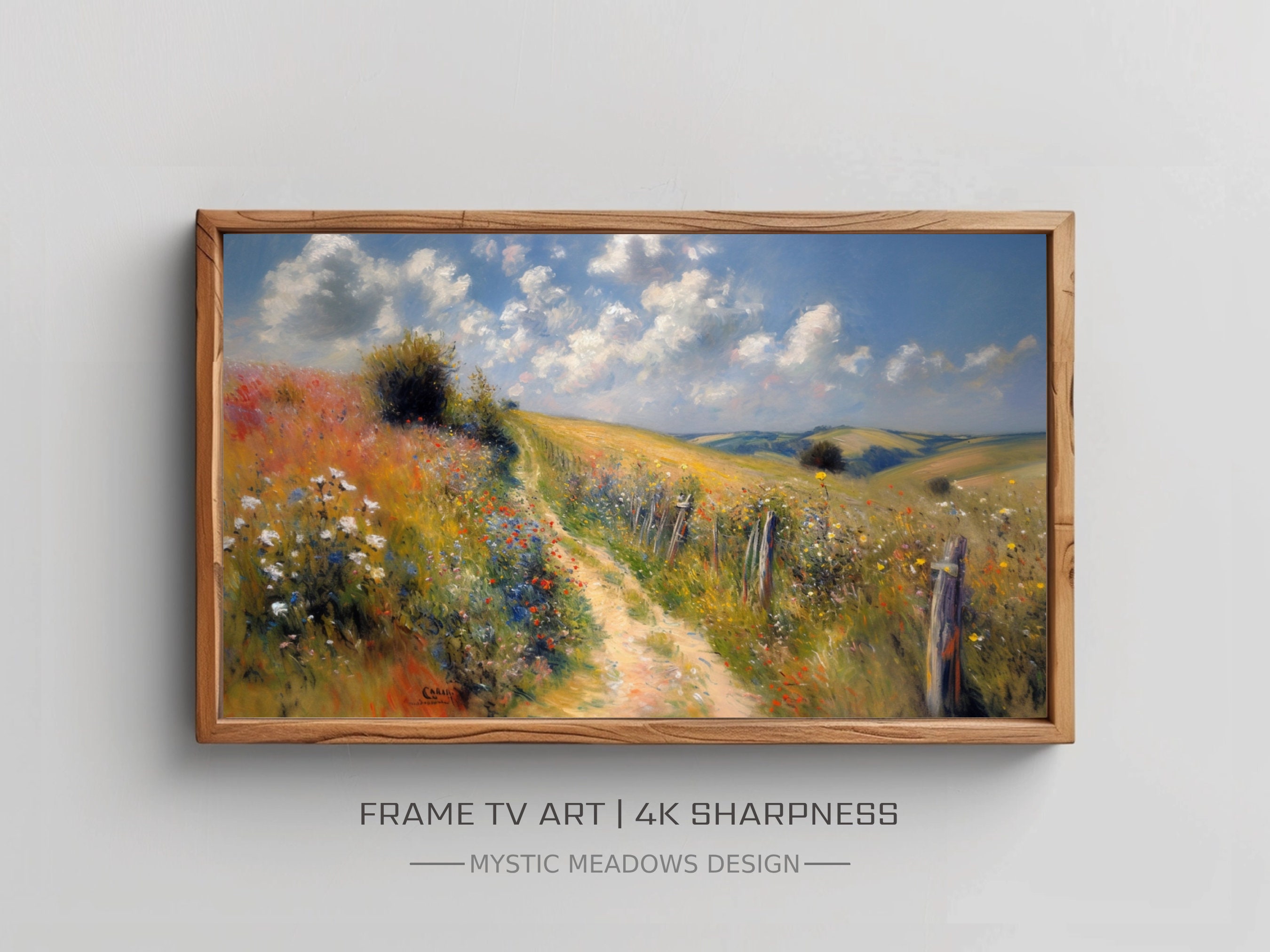 Frame TV Art Spring Wildflower Meadow, Flower Field Landscape, Abstract ...