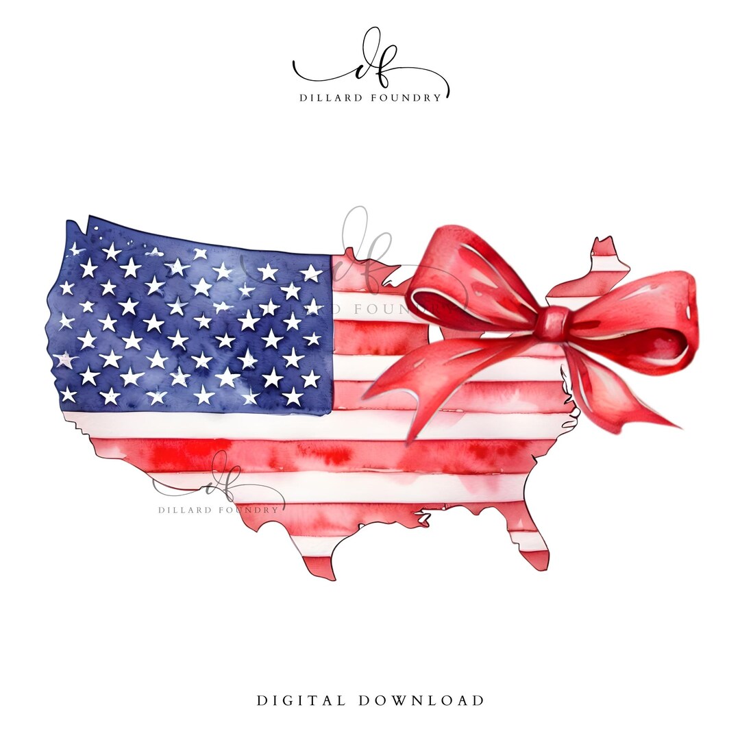 Coquette 4th of July PNG & SVG, Preppy American Flag Png, July 4th Png ...
