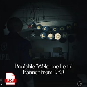Welcome Leon Banner Resident Evil - Etsy