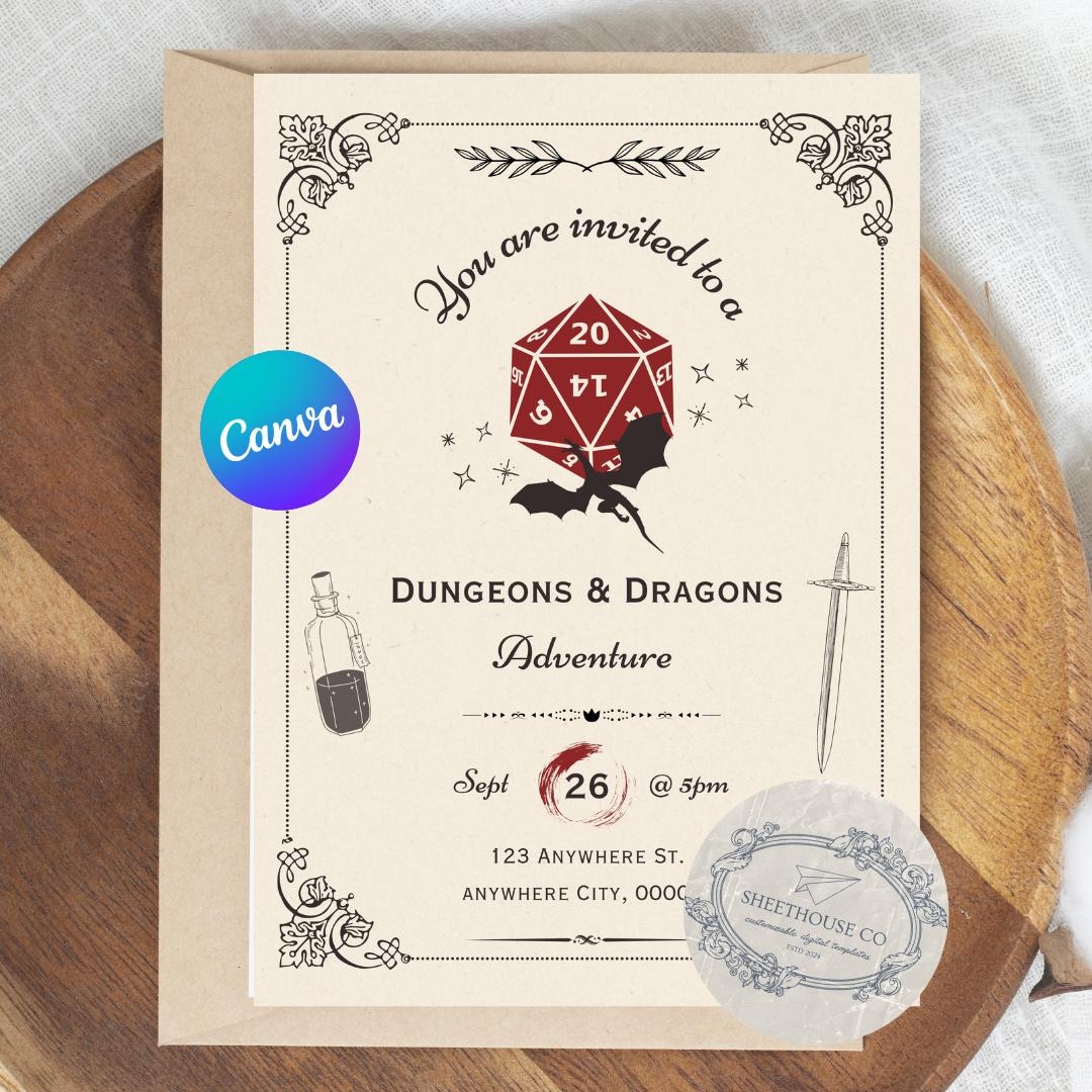 Instant Download - Dnd Campaign, Dungeons and Dragons, Fantasy Party ...