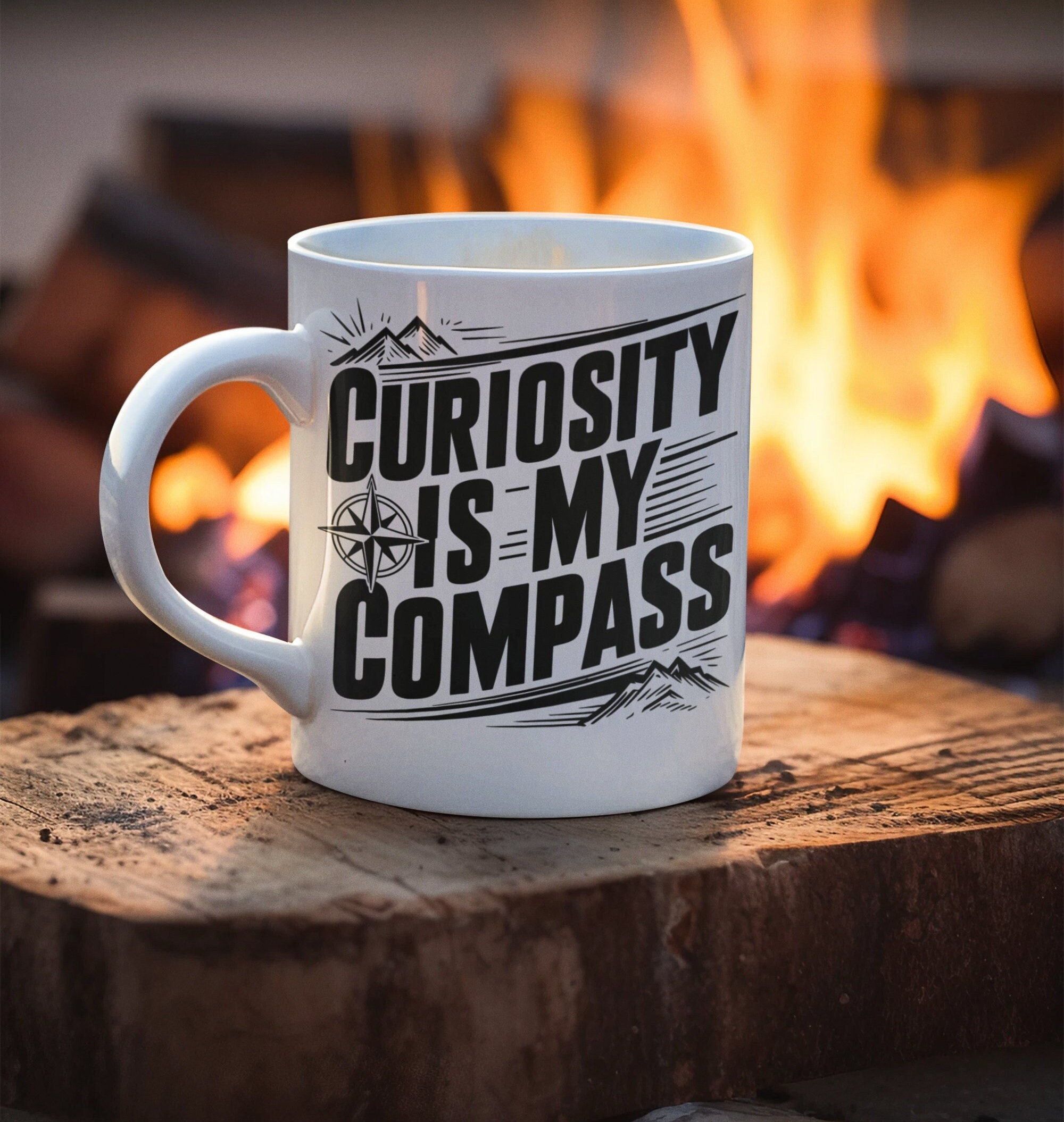 Compass Quote Coffee Mug - "curiosity is My Compass" - Ideal for Daily ...