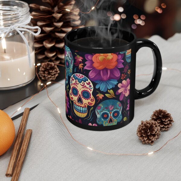 Day of the Dead Mug - Etsy