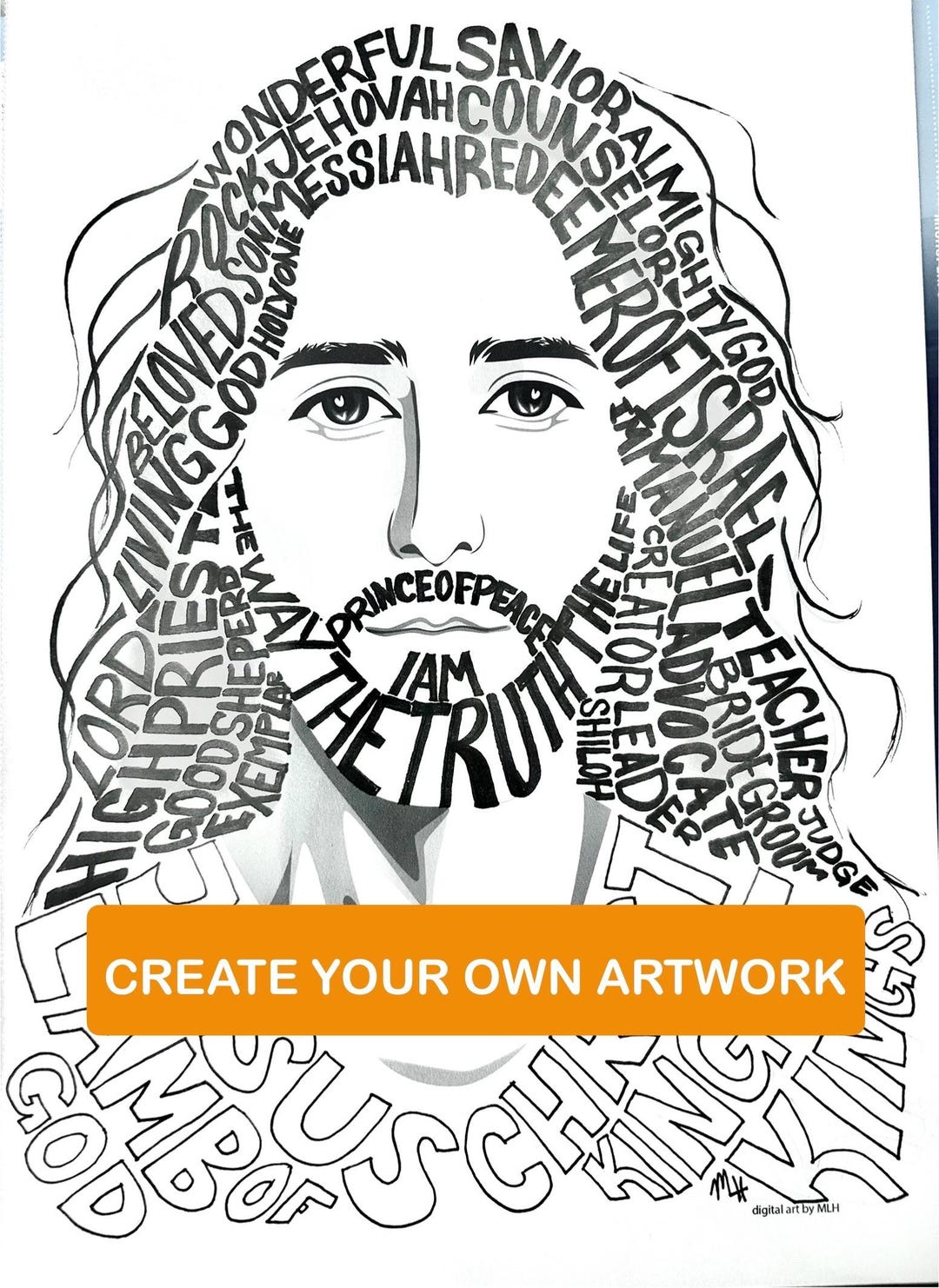 Jesus Christ | Word Art | Create Your Own Art | Calligraphy | Hand ...