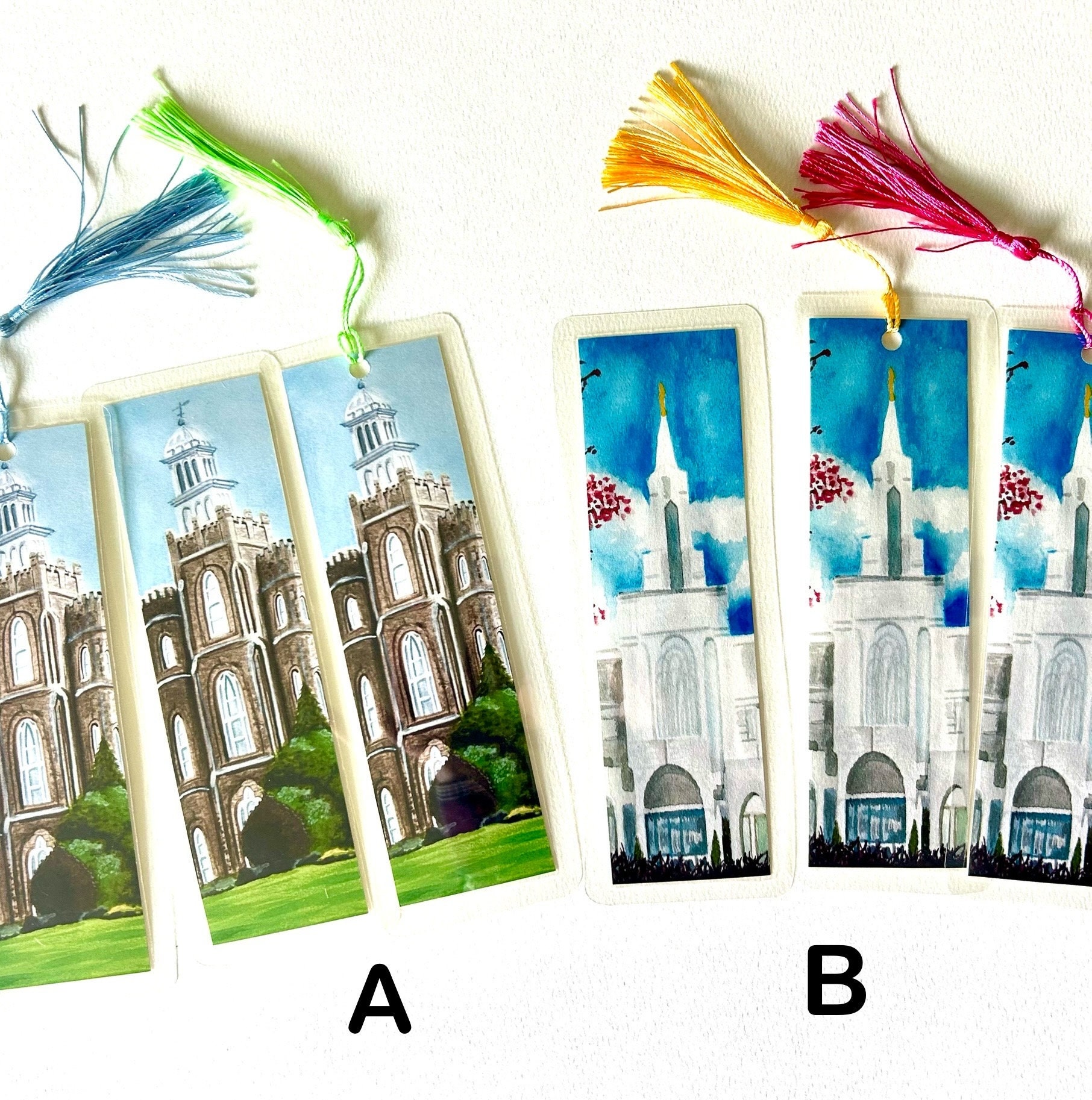 LDS Temple Bookmarks | Watercolor Print | Original Artwork | Artistic ...