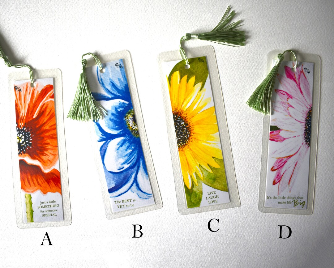 Flower Bookmarks | Watercolor Print | Original Artwork | Artistic Gift ...