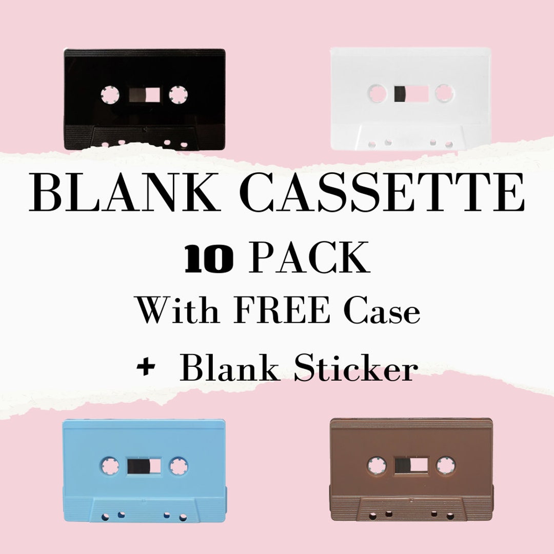 Blank Cassette Tapes - 10 Pack With FREE Cases & Blank Stickers (up to ...