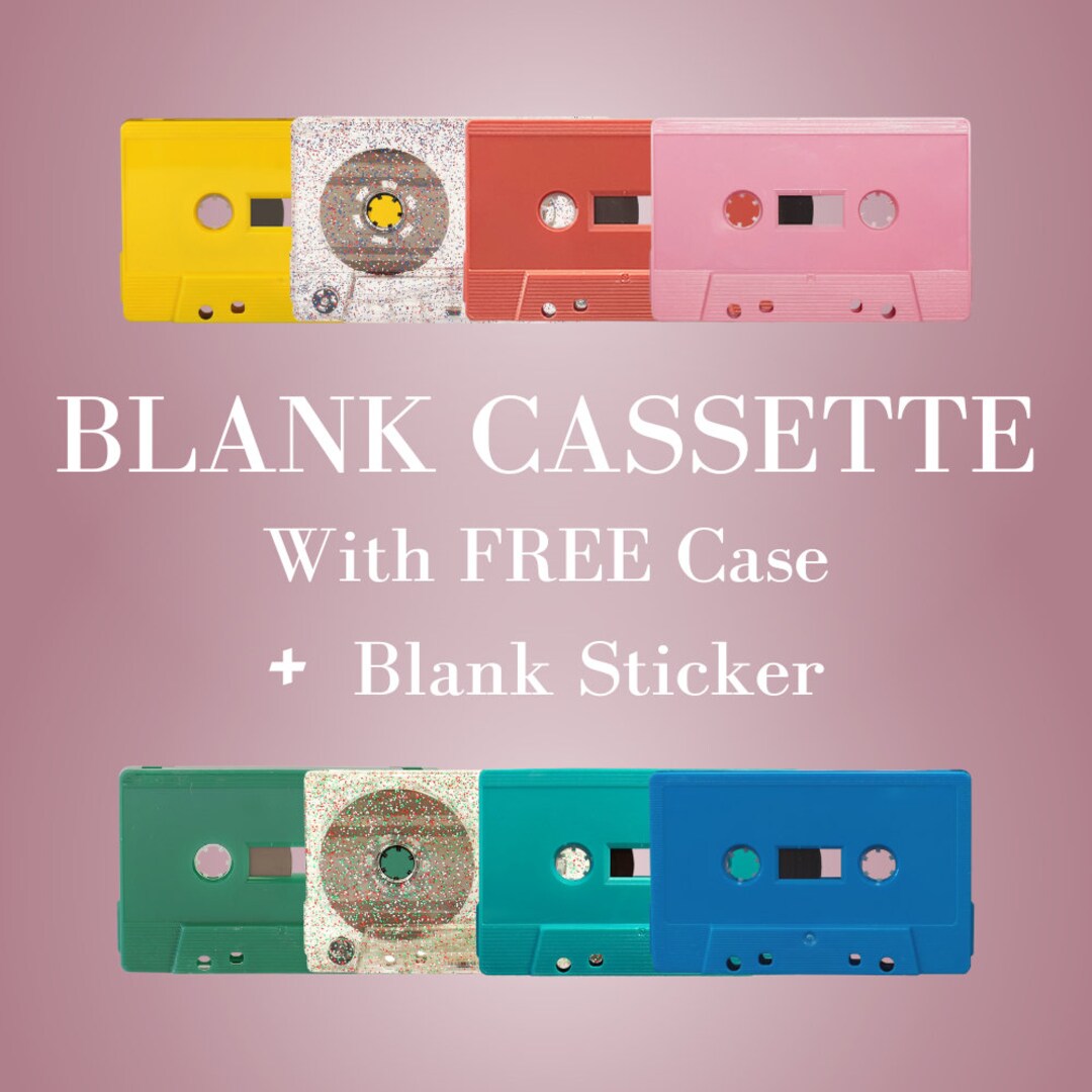 5 Pack Blank Cassette Tape With FREE Case & Blank Sticker (up to 90 ...