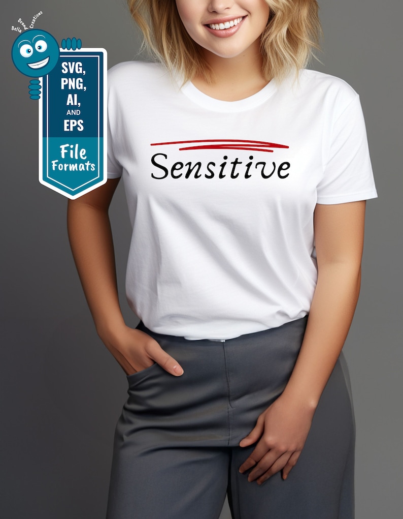 Over Sensitive Digital Design in PNG and SVG, Sarcastic Design, Sublimation in Png and Svg ...