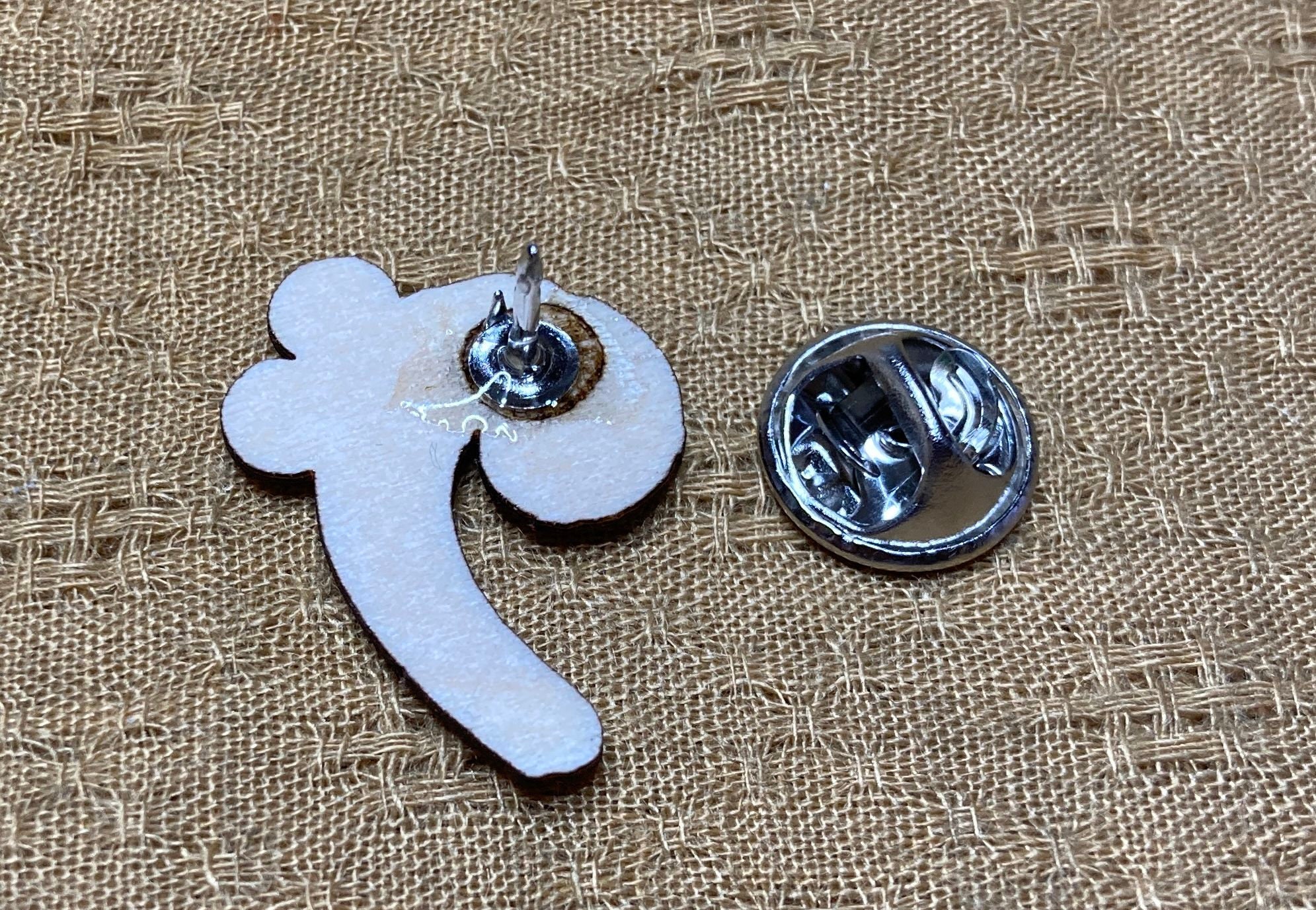 Wooden Bass Clef Symbol Badge - Etsy