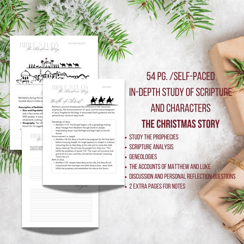 Christmas Story Bible Study, Nativity Printable (PDF) - Etsy