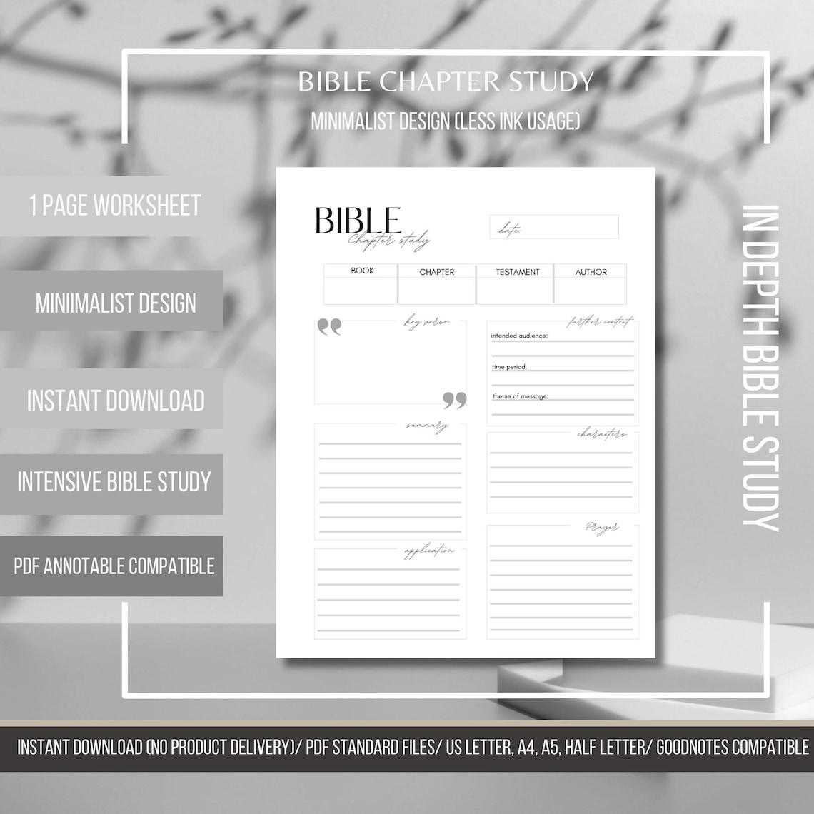 Bible Chapter Study Worksheet: Minimalist Design (PDF Annotable) - Etsy