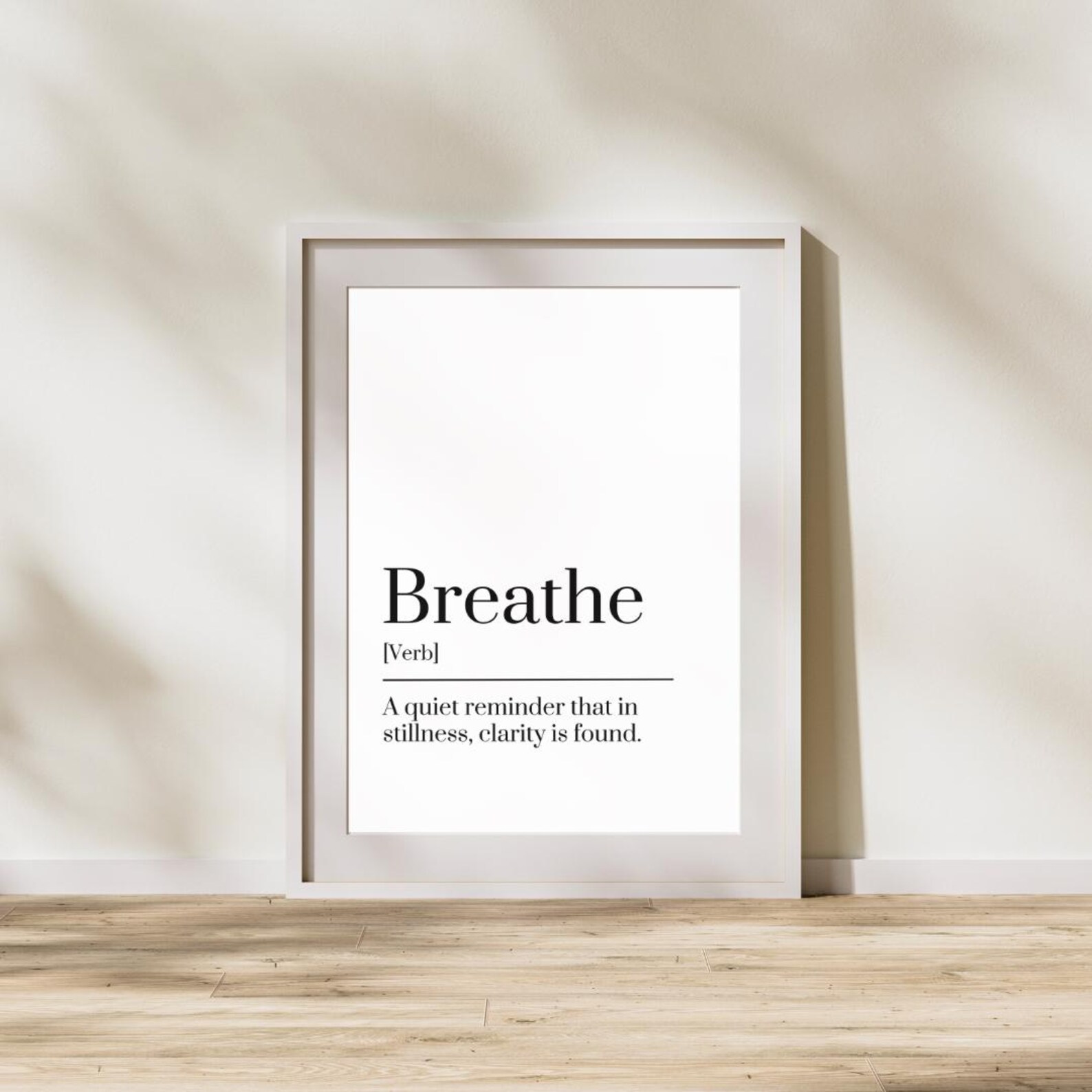 Breathe Definition Print: Minimalist Black and White Typography ...