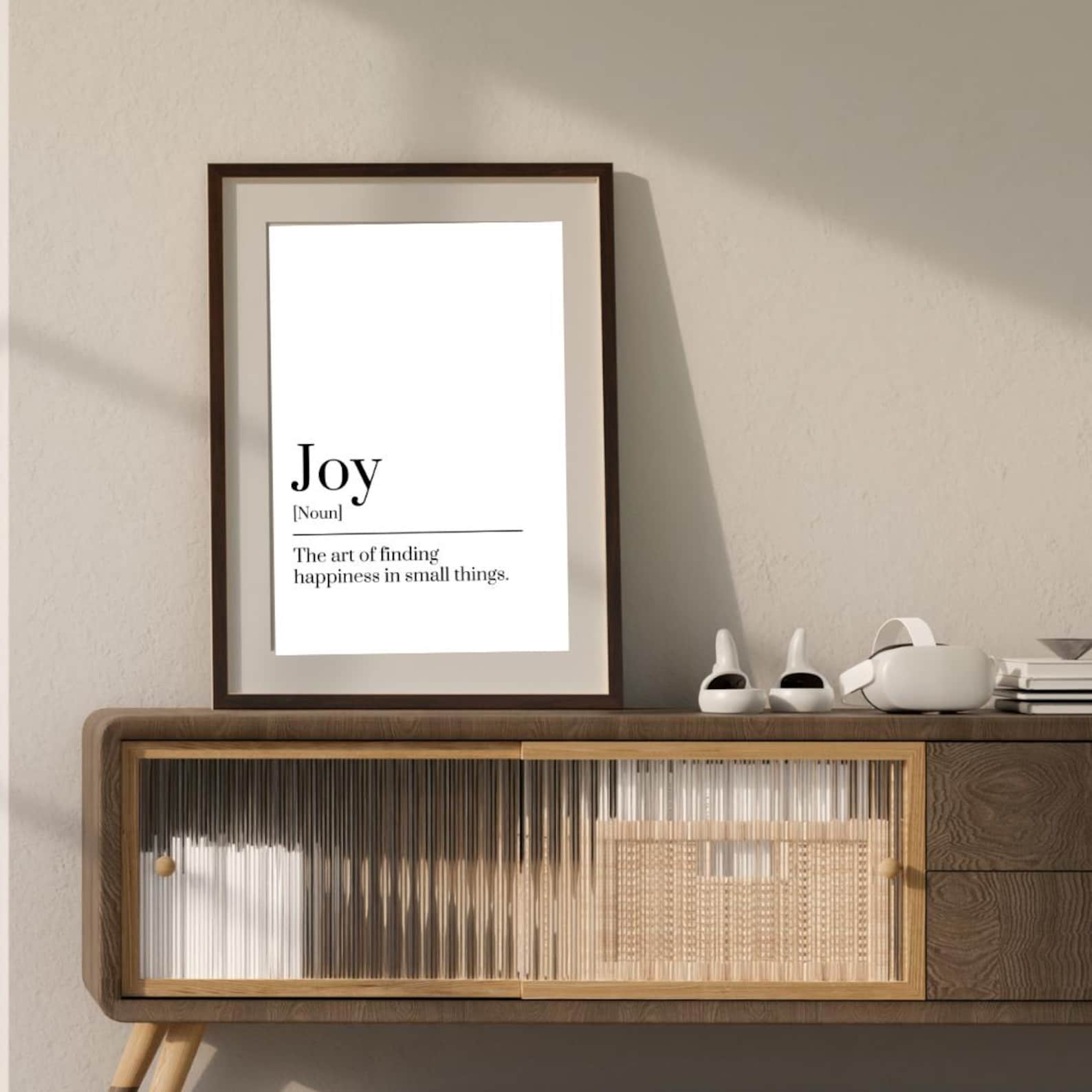 Joy Definition Wall Art – Minimalist Black and White Printable Poster ...