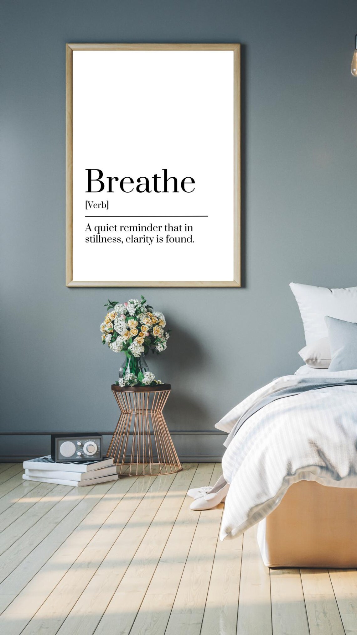 Breathe Definition Print: Minimalist Black and White Typography ...