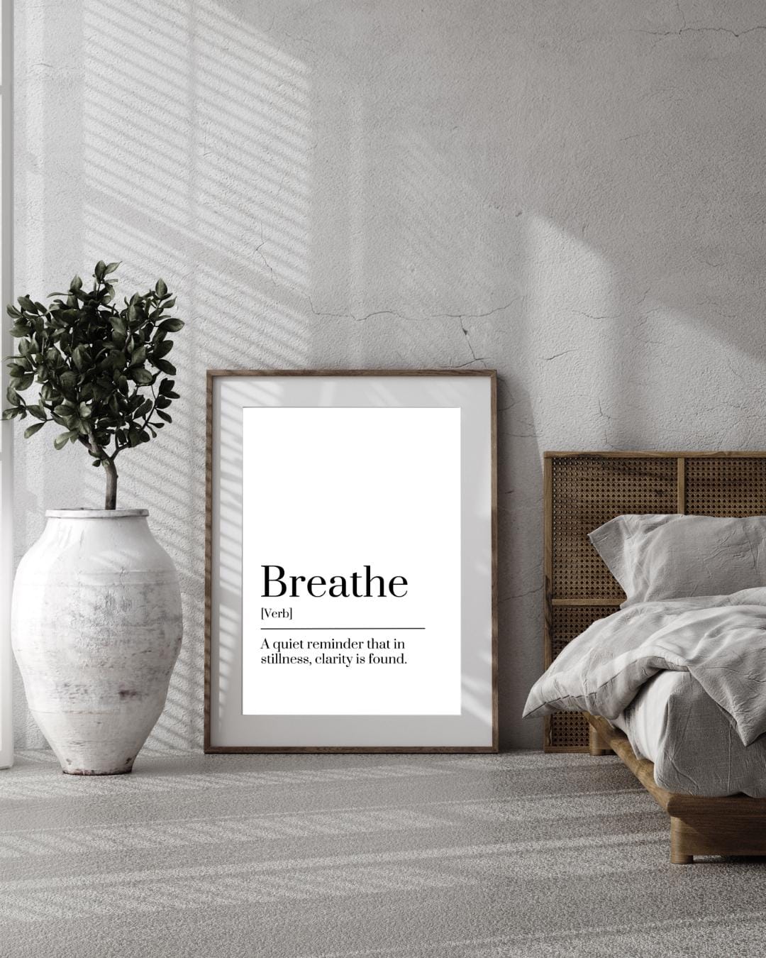 Breathe Definition Print: Minimalist Black and White Typography ...