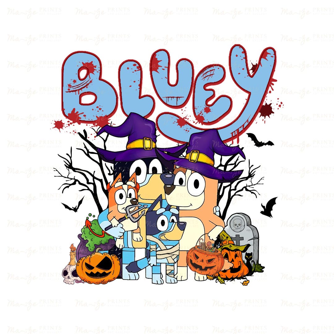 Bluey Dog Halloween, Booey Png, Bluey Halloween PNG SVG, Blue Dog ...
