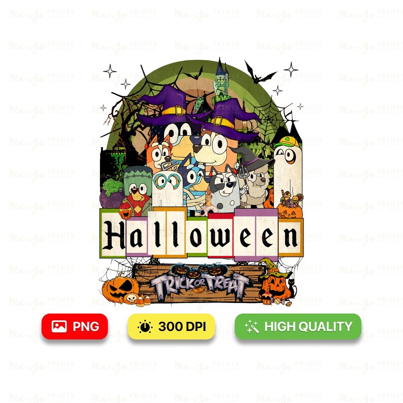 Booey Png, Bluey Halloween PNG SVG, Bluey Dog PNG, Blue Dog Family Png ...