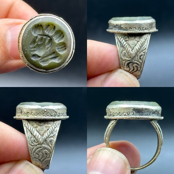 Beautiful Ancient Roman King Intaglio Silver Coated r… - Gem