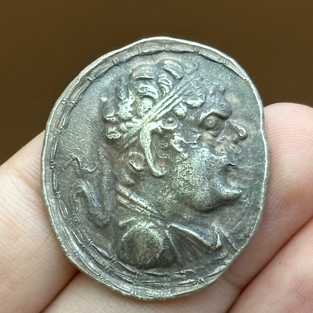 Genuine Ancient Greco-baktrian Solid Silver Tetradrachm Coin - Etsy
