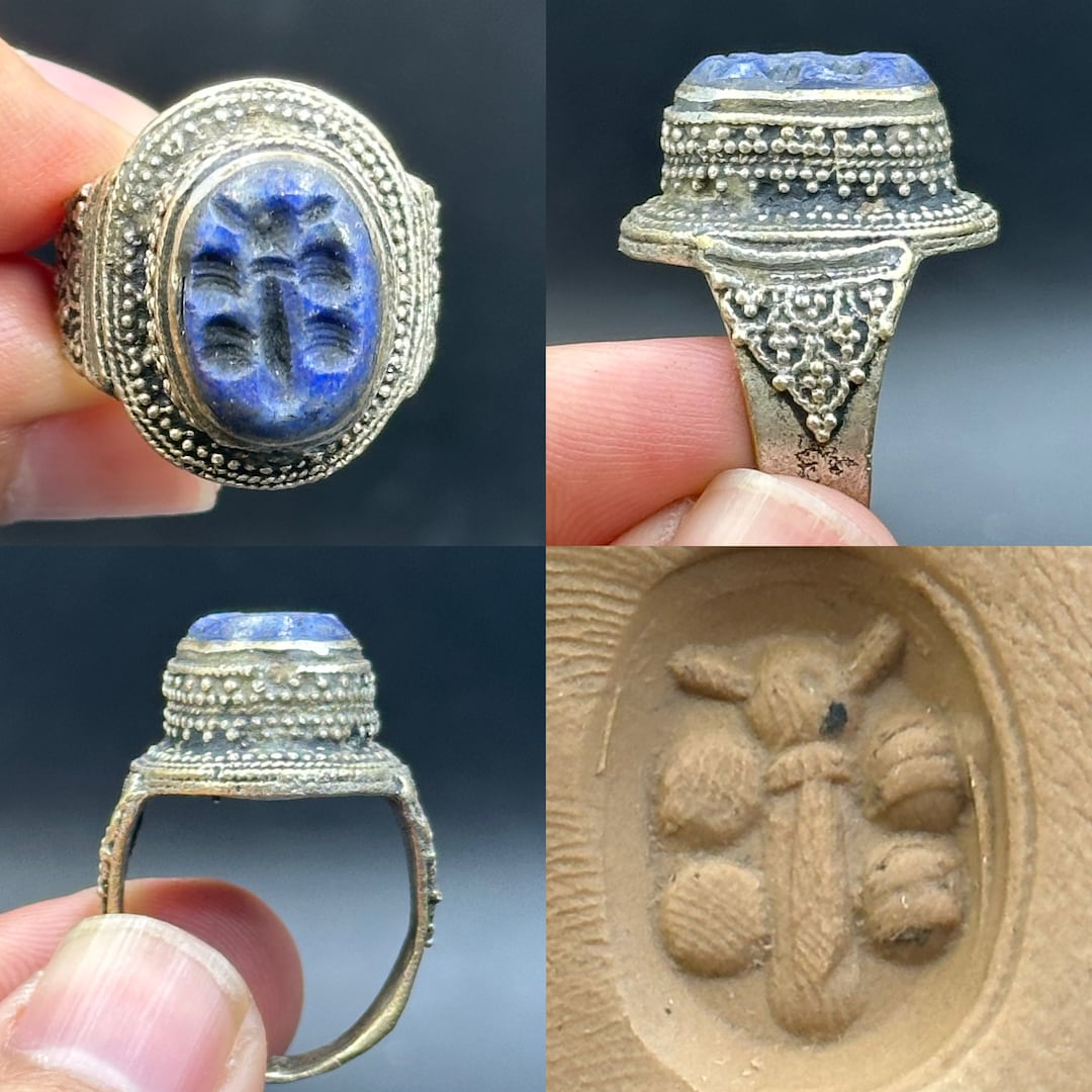 Wonderful Ancient Roman Beautiful Lapis Lazuli Stone Bee Intaglio Ring ...