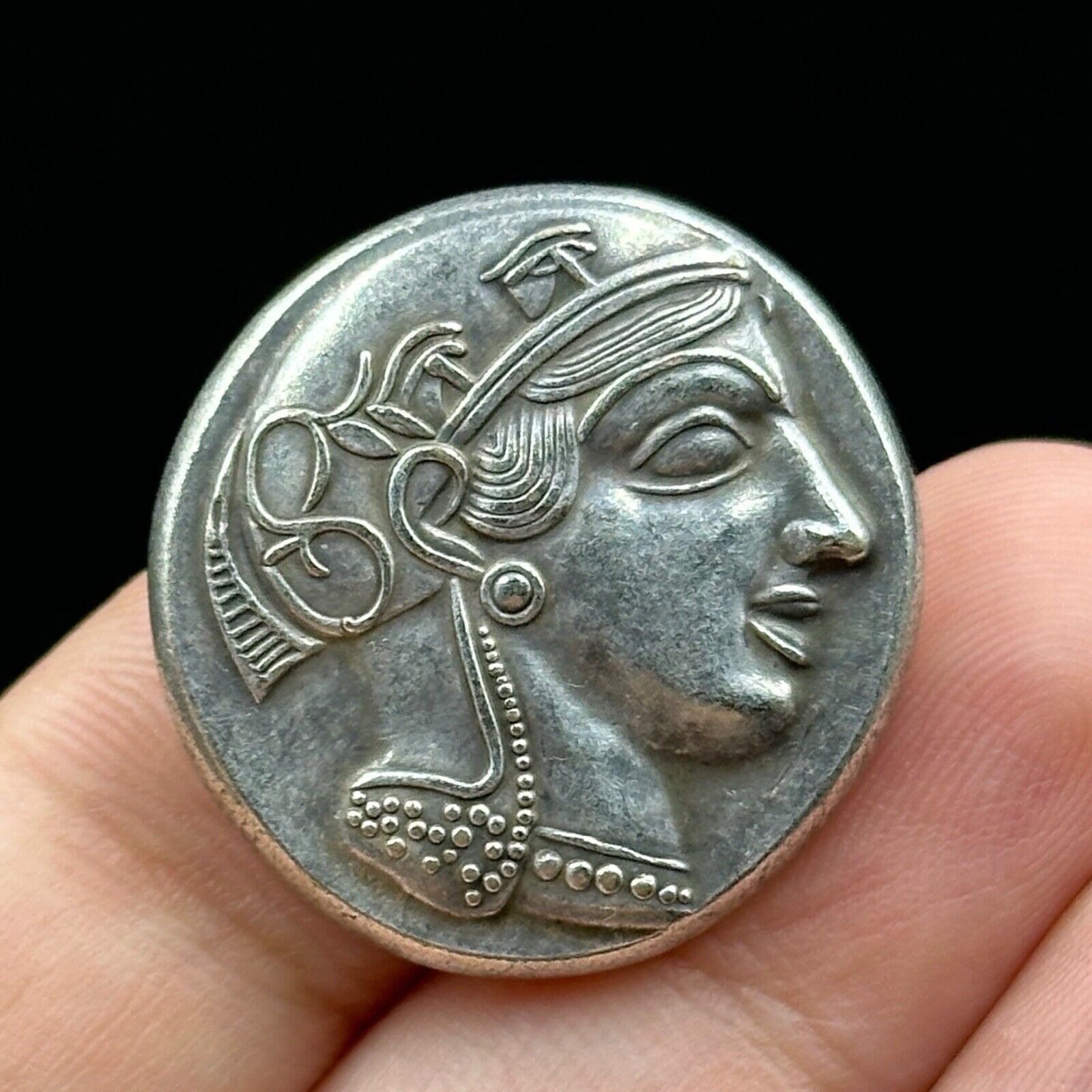 Very Rare Ancient Greek Silver Coated Tetradrachm Coins Athens Attica ...