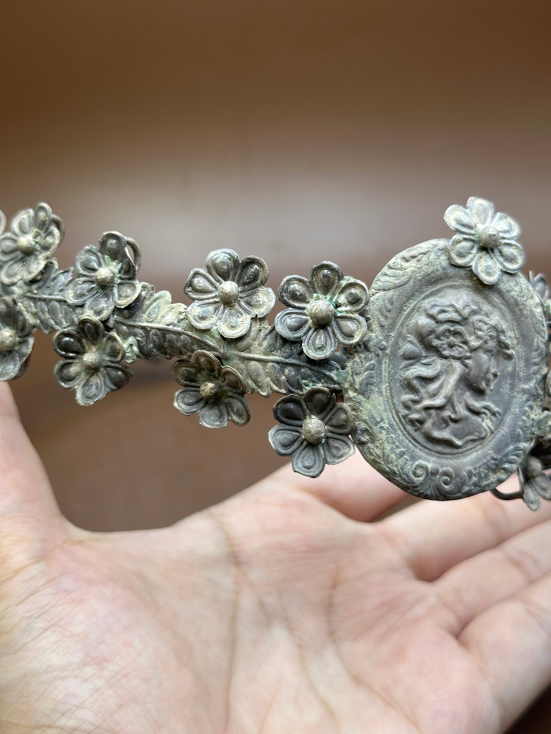 Very Rare Ancient Roman Greek Queen Portrait & Flower Design Solid ...