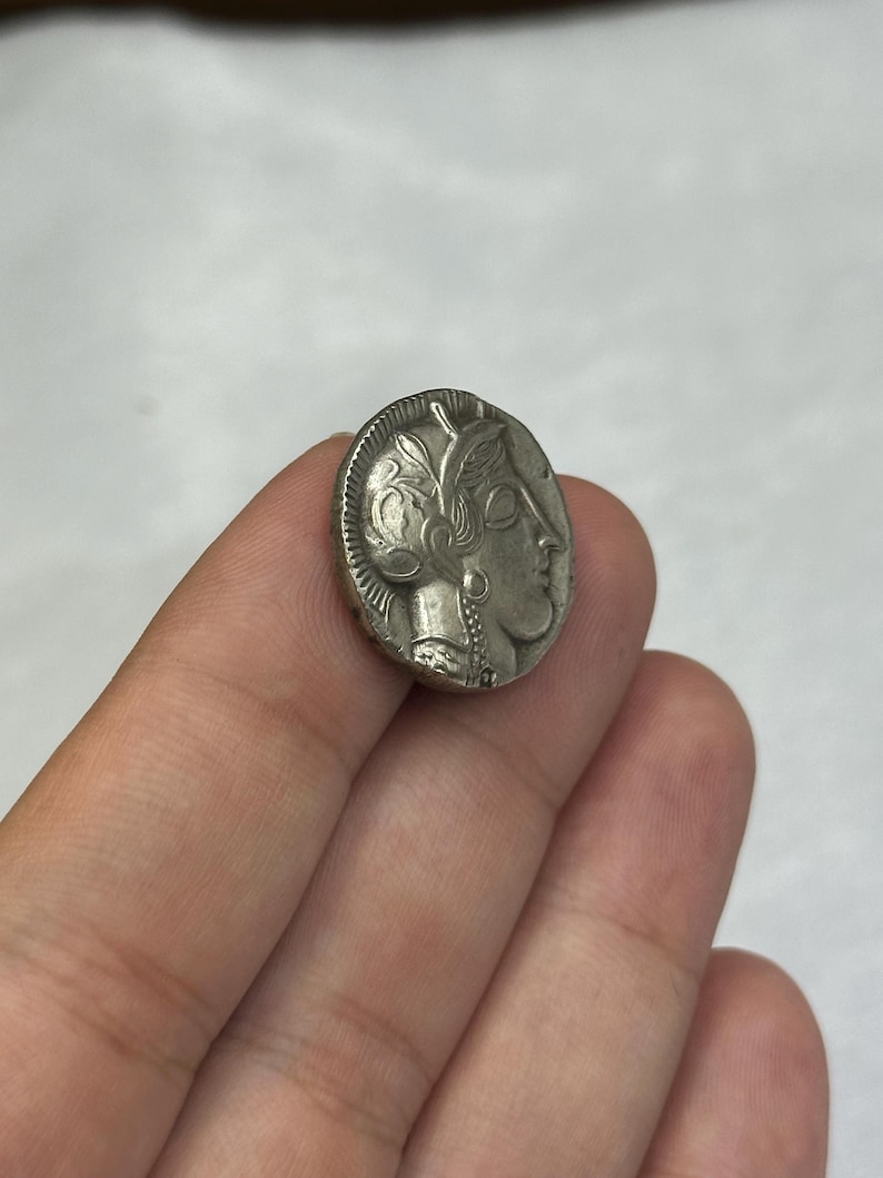 Collectible Ancient Roman Greek Silver Coated Athena Attica Owl Unique ...