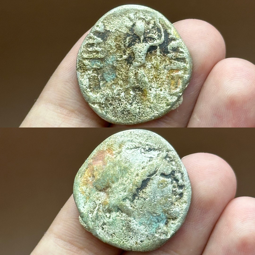 Museum Quality Ancient Greek-bactrian Genuine Silver Coin - Etsy