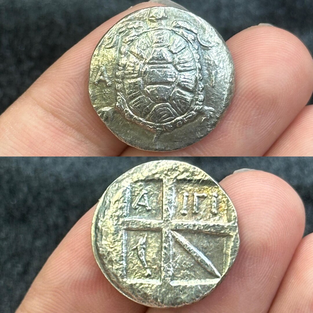Stunning Rare Ancient Greek Unique Turtle Image Silver Coated Coin - Etsy
